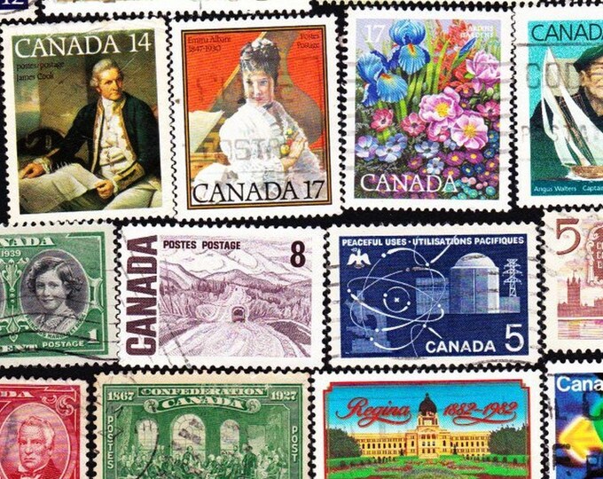 20 CANADA History Culture Vintage Used Postage Stamps Collector Set ...