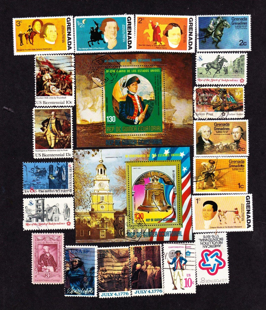 21 REVOLUTIONARY WAR HISTORY and Heroes Vintage Used and Mint U. S. and ...