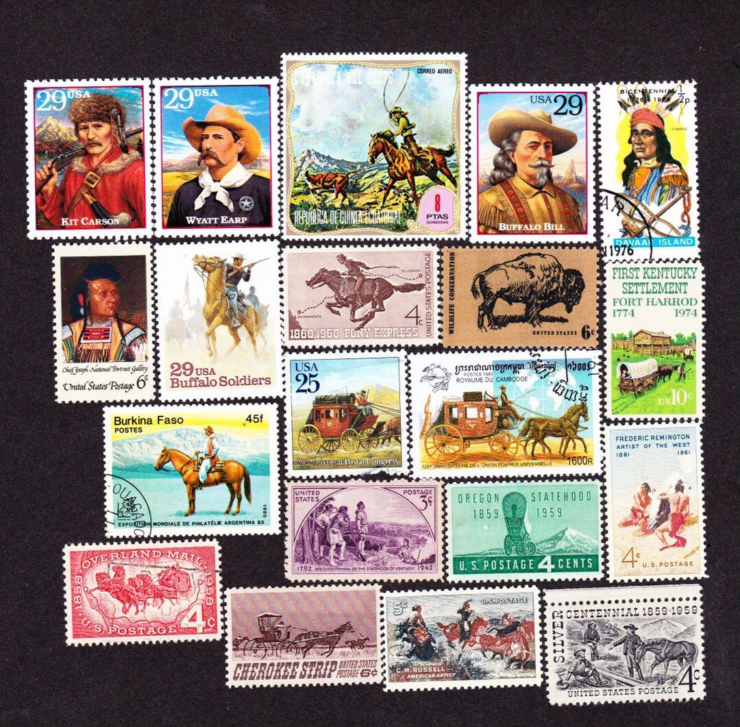 20 COWBOYS INDIANS and the Wild WEST Buffalo Pony Express Vintage Mint ...