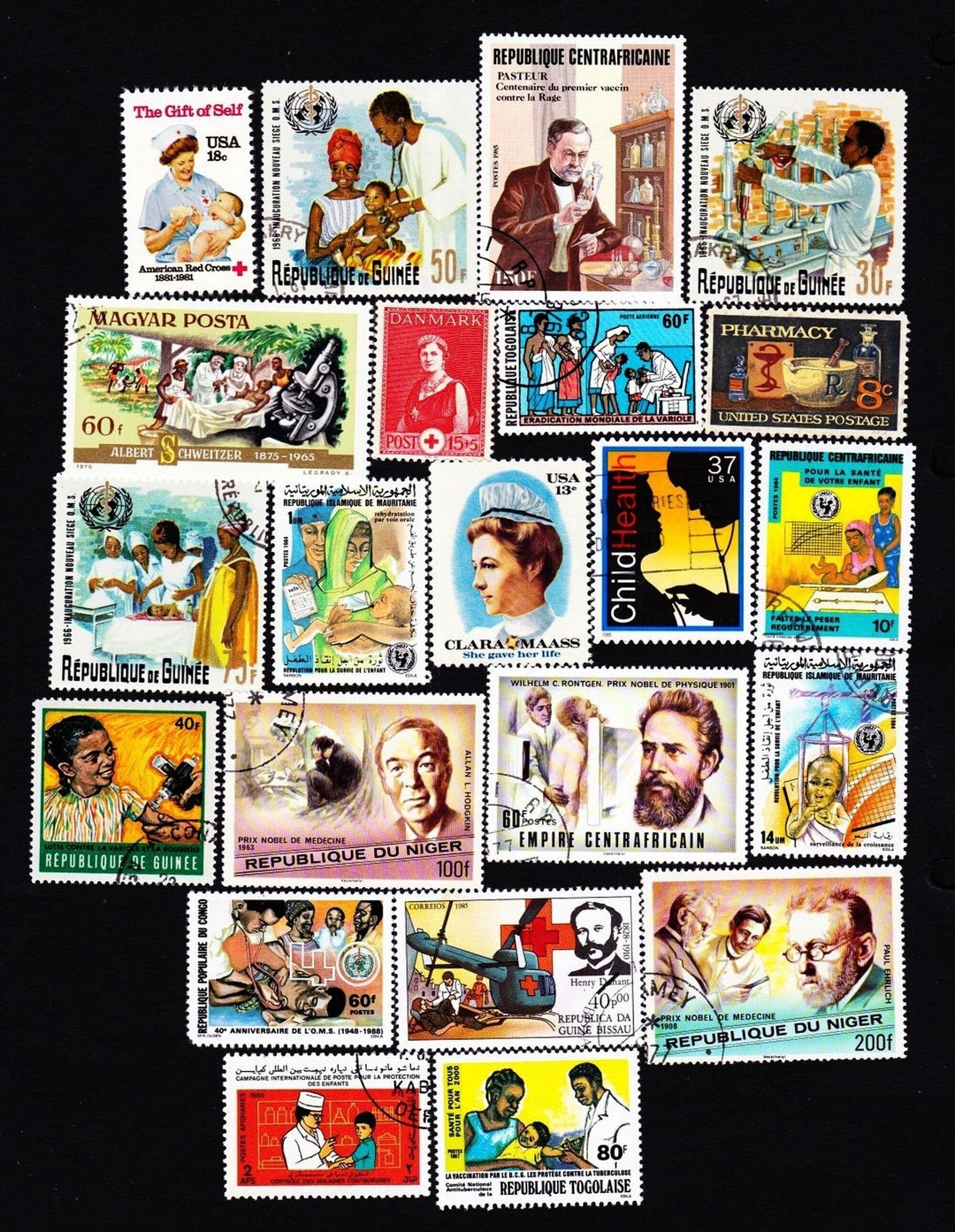 22 MEDICAL NURSE DOCTOR Surgeons Research Pharmacy Vintage Cancelled ...