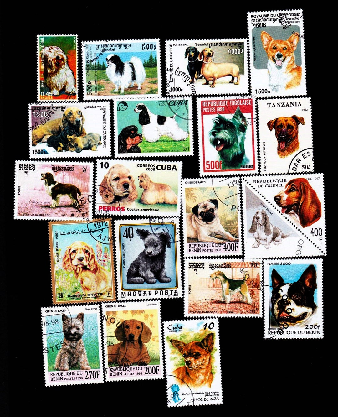 20 LITTLE DOGS Vintage Used World Postage Stamps Collector - Etsy