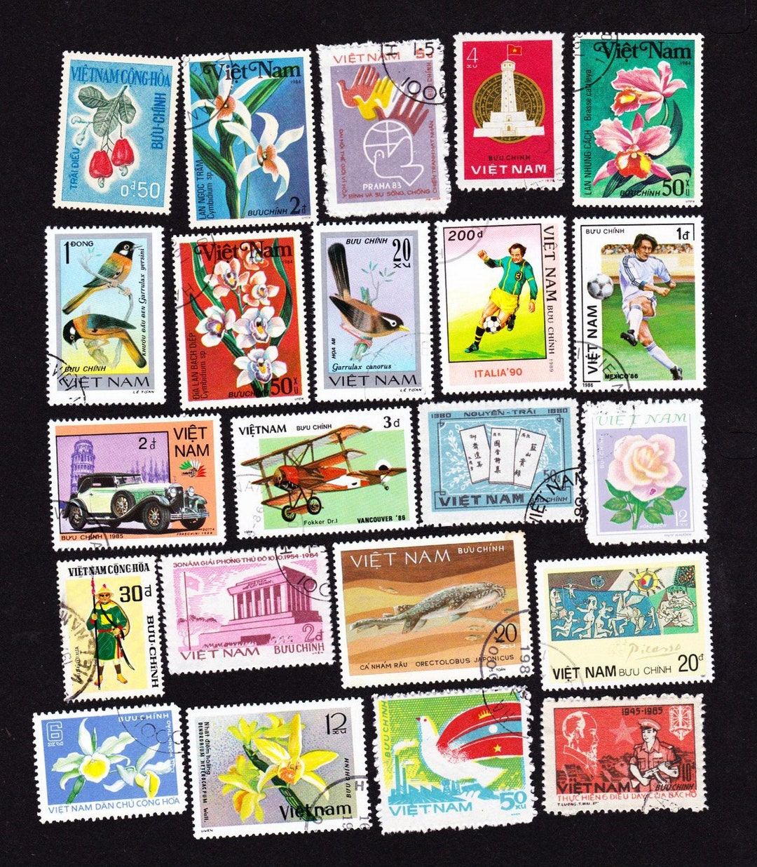 22 VIET NAM VIETNAM Vintage Used Postage Stamps Collector Set Stamp Art ...