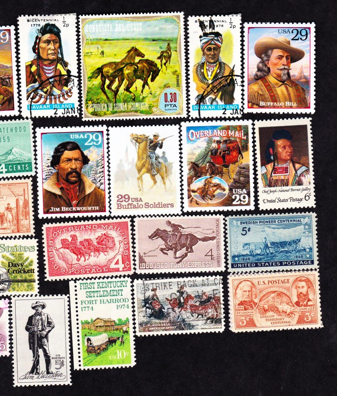 20 COWBOYS INDIANS and the Wild WEST Buffalo Pony Express Vintage Mint ...