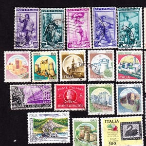 20 ITALY ITALIAN Italia History Scenes Vintage Used Postage Stamps ...