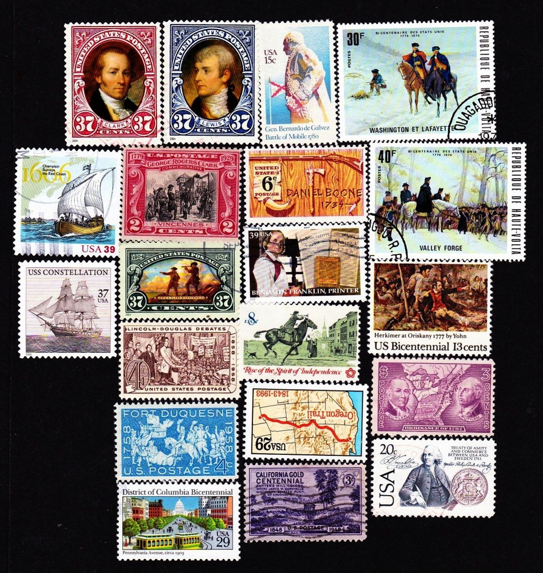 20 AMERICAN HISTORY Vintage Used Postage Stamps Collector Set - Etsy