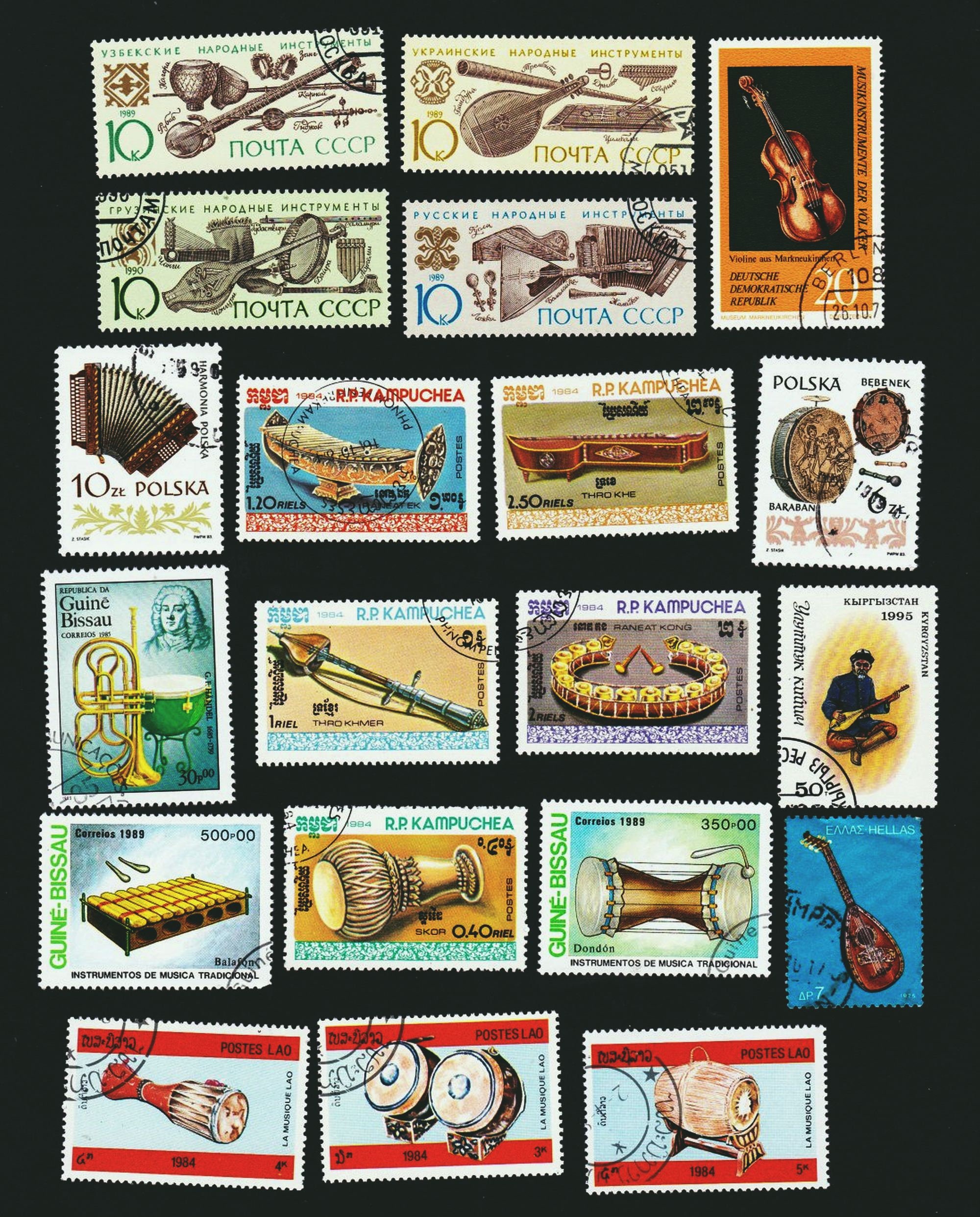 20 World MUSICAL INSTRUMENTS Vintage Used Postage Stamps - Etsy