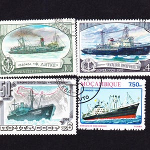 24 World SHIPS FREIGHT and CARGO Vintage Used Postage Stamps Collector ...