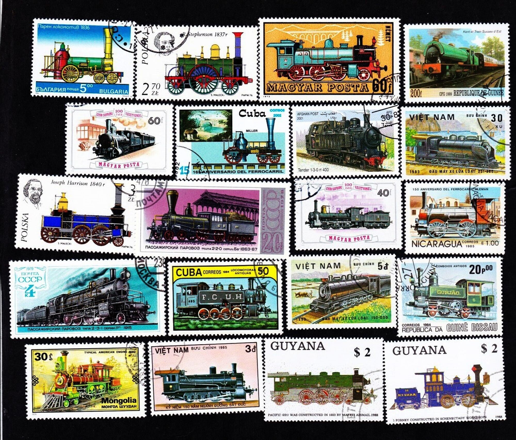 20 ANTIQUE TRAINS Vintage Used World Postage Stamps Collector - Etsy