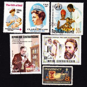 22 MEDICAL NURSE DOCTOR Surgeons Research Pharmacy Vintage Cancelled ...