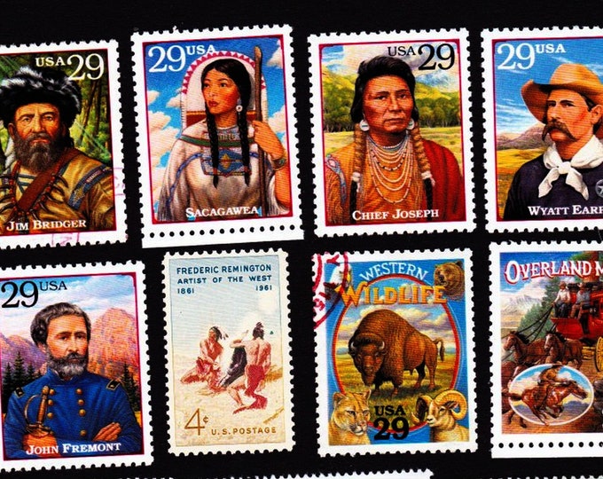 20 COWBOYS INDIANS Wild WEST Buffalo Rodeo Vintage Used World Postage ...