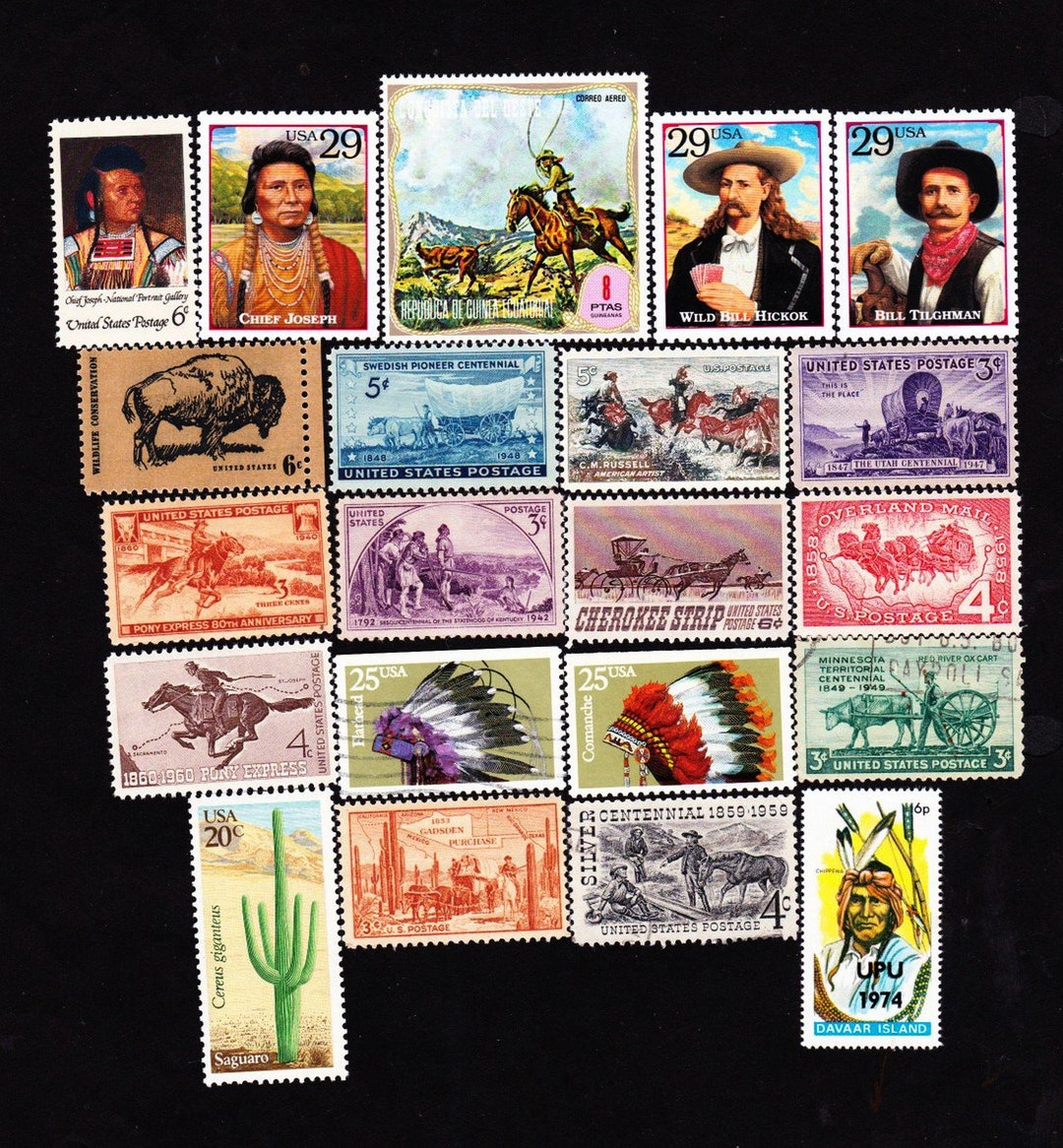 21 COWBOYS INDIANS and the Wild WEST Buffalo Pony Express Vintage Mint ...