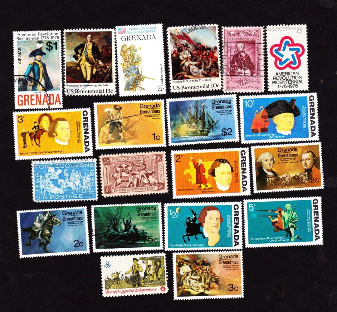 20 REVOLUTIONARY WAR HISTORY and Heroes Vintage Used and Mint U. S. and ...