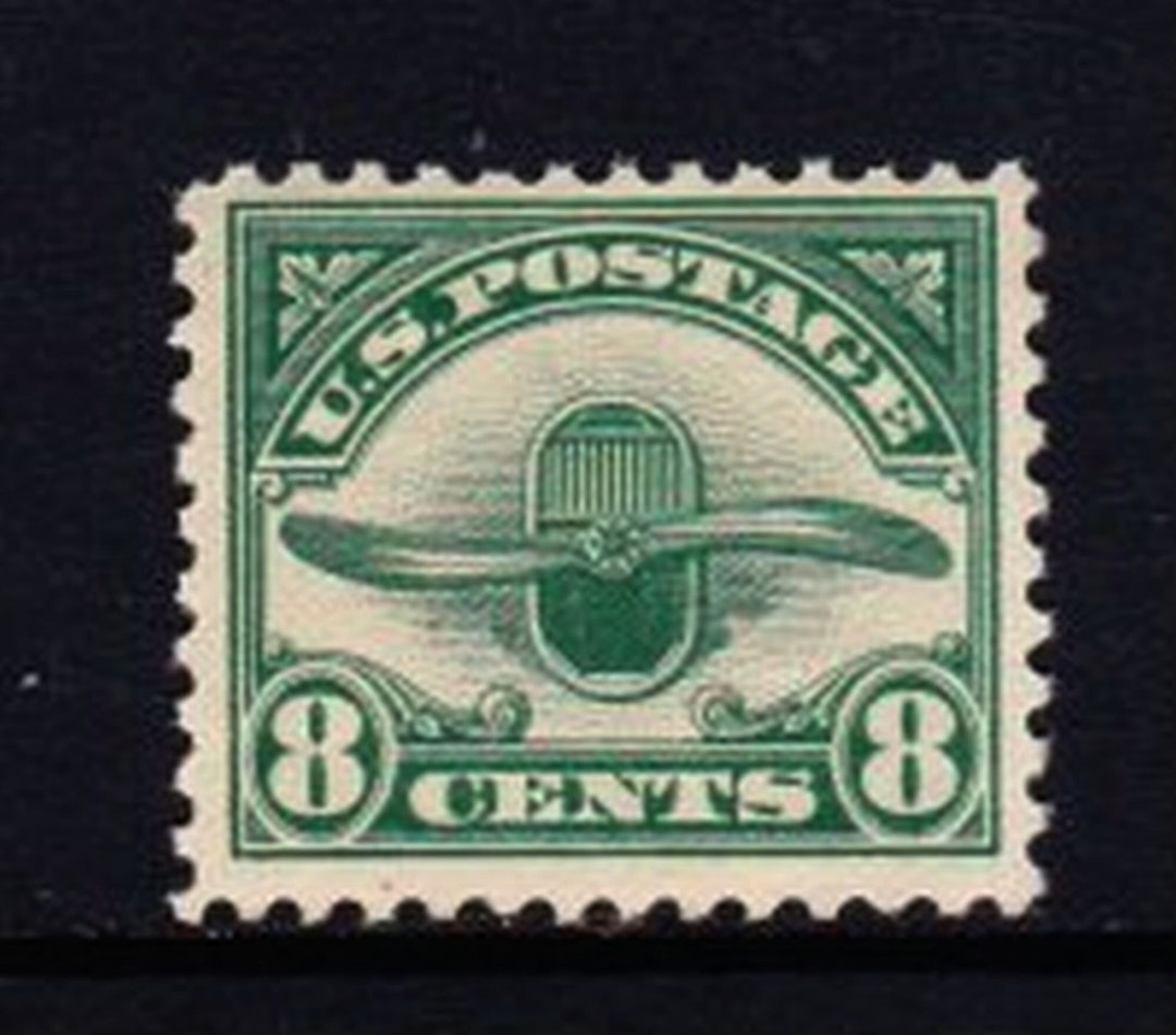 RARE U S AIRMAIL Stamp Vintage 1918 8c Wooden Propeller and - Etsy