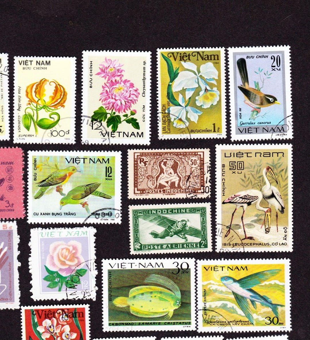 21 VIET NAM VIETNAM Vintage Used Postage Stamps Collector Set Stamp Art ...