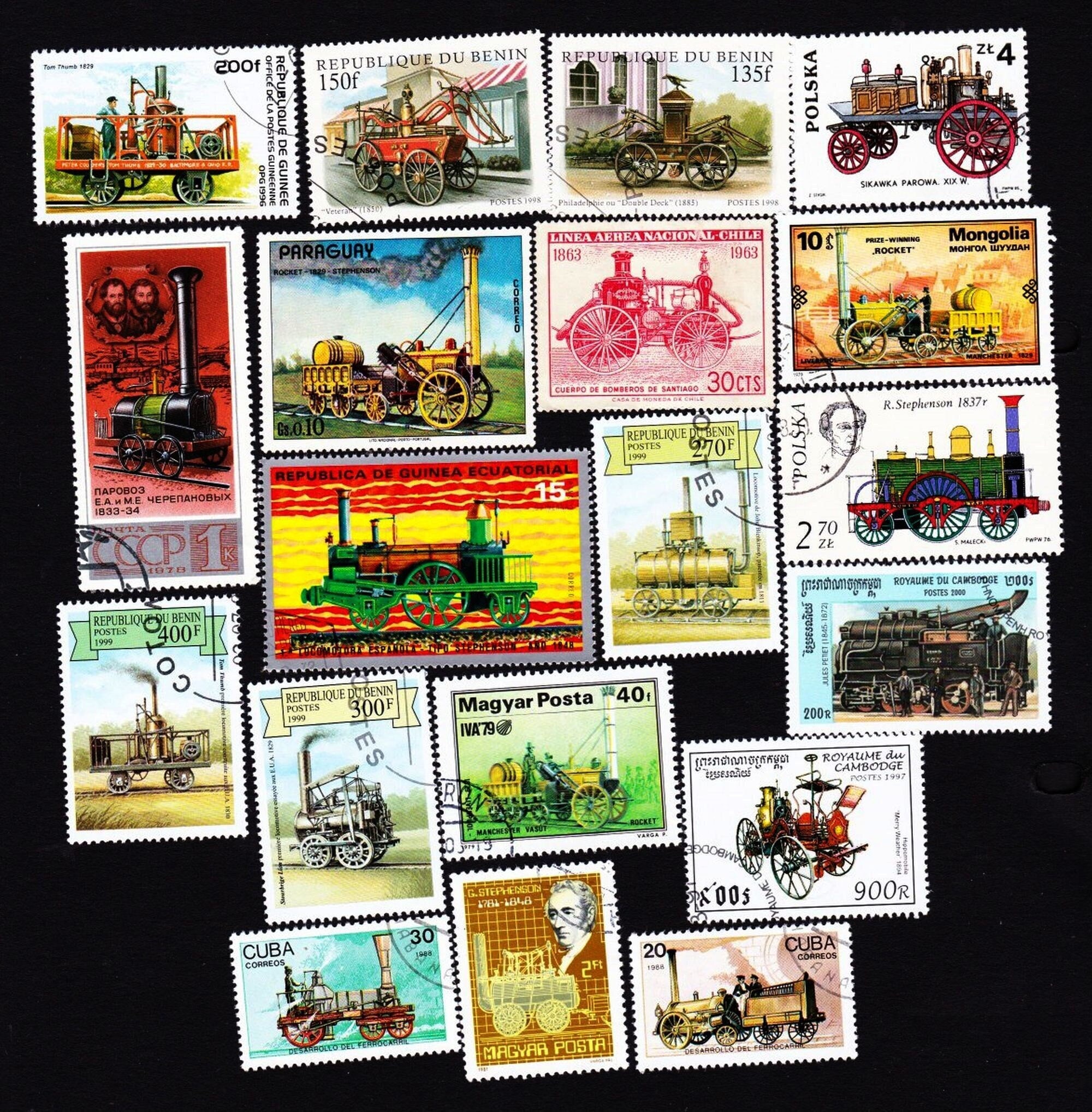 19 STEAM TRANSPORTATION VEHICLES Trains Steam Engines Vintage Used ...