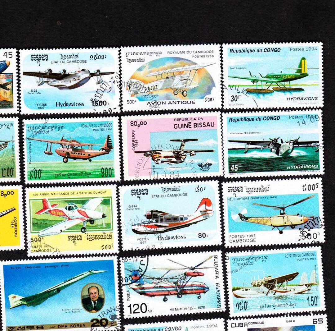 20 AIRPLANES AVIATION Helicopters, Biplanes and Sea Planes Vintage ...