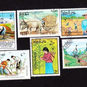 18 World FARMS and FARMERS Vintage Used Cancelled Postage Stamps ...