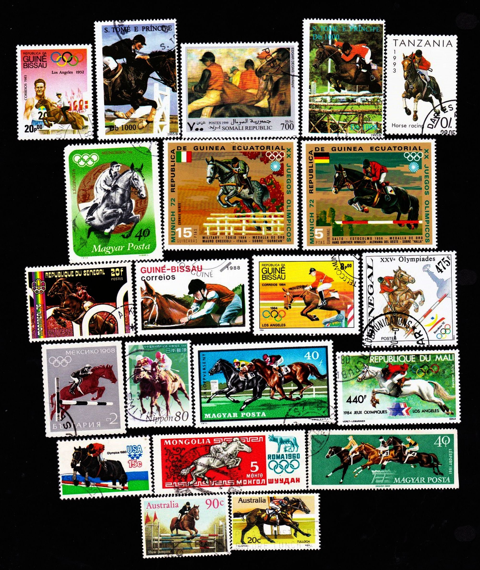20 RACE HORSES Vintage Used World Postage Stamps Collector Set - Etsy