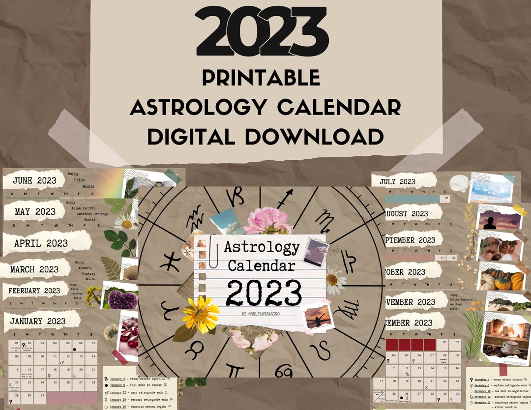 2023 Printable Astrology Calendar (digital Download) - Etsy
