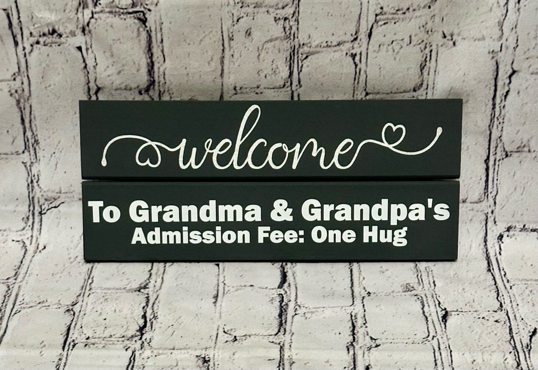 Welcome to Grandma & Grandpa's House Custom Wood Sign - Etsy