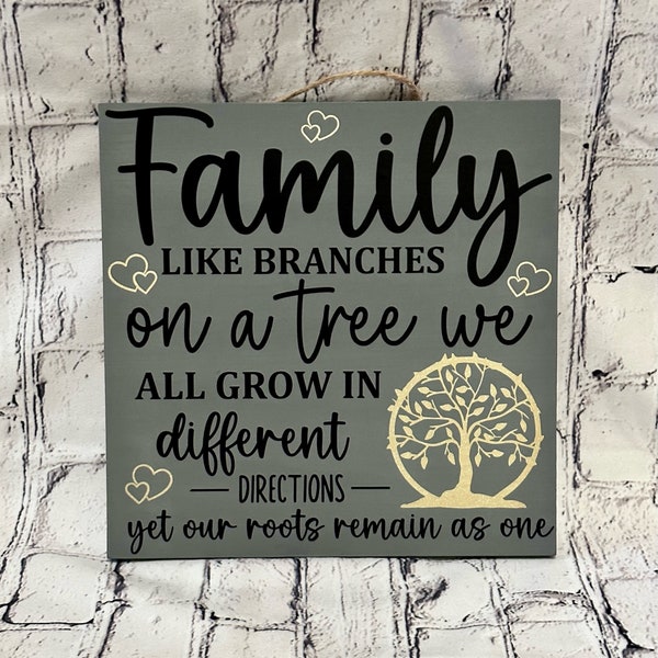 Family Like Branches on a Tree We All Grow in Different Directions Our ...