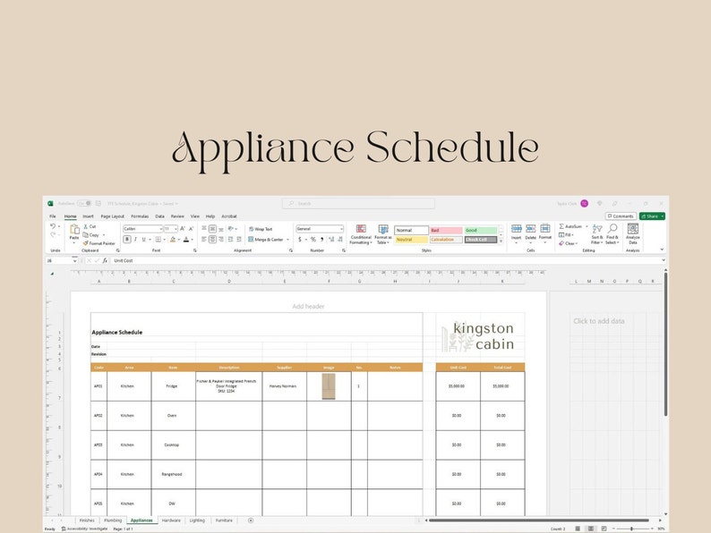Interior Design Specification | Finishes Schedule | FF&E Schedule ...