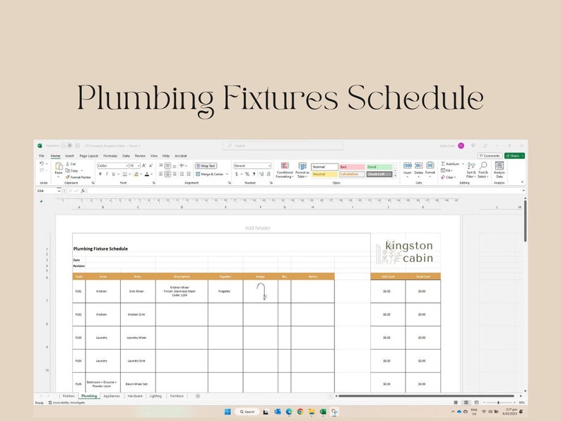 Interior Design Specification | Finishes Schedule | FF&E Schedule ...