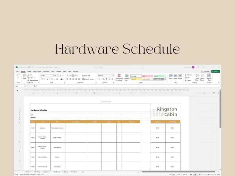 Interior Design Specification | Finishes Schedule | FF&E Schedule ...