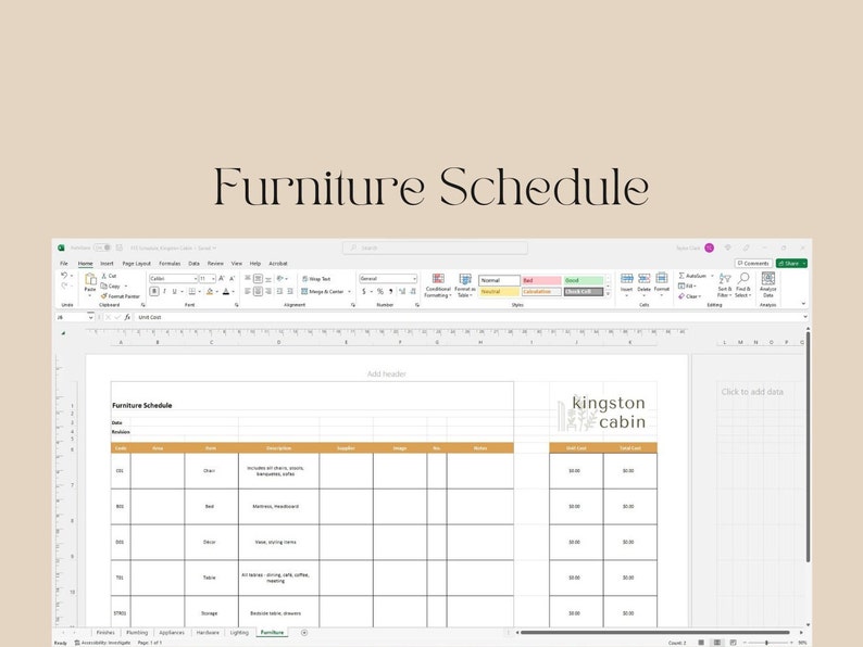 Interior Design Specification | Finishes Schedule | FF&E Schedule ...