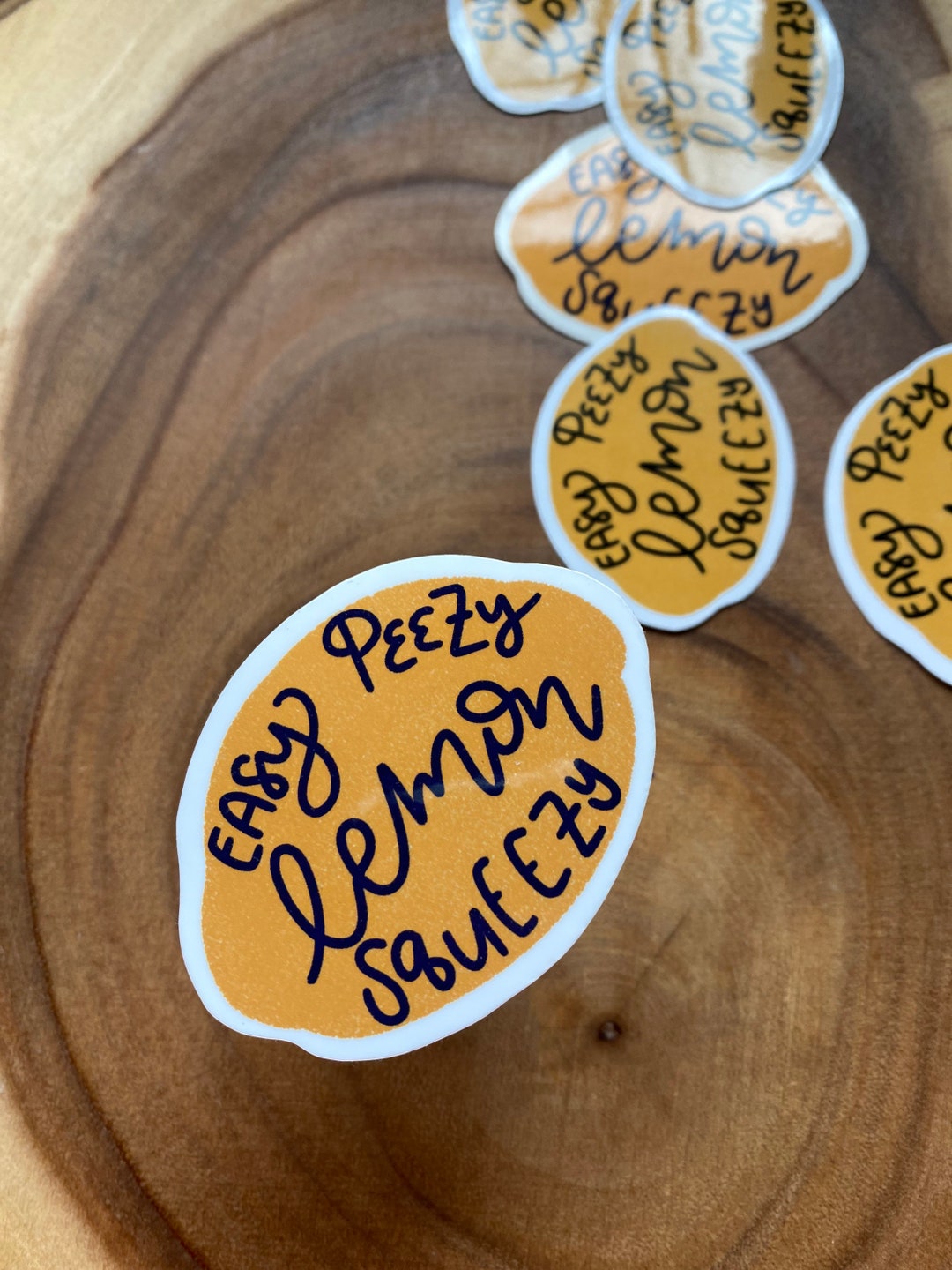 Easy Peezy Lemon Squeezy Yellow With Black Hand Lettering - Etsy
