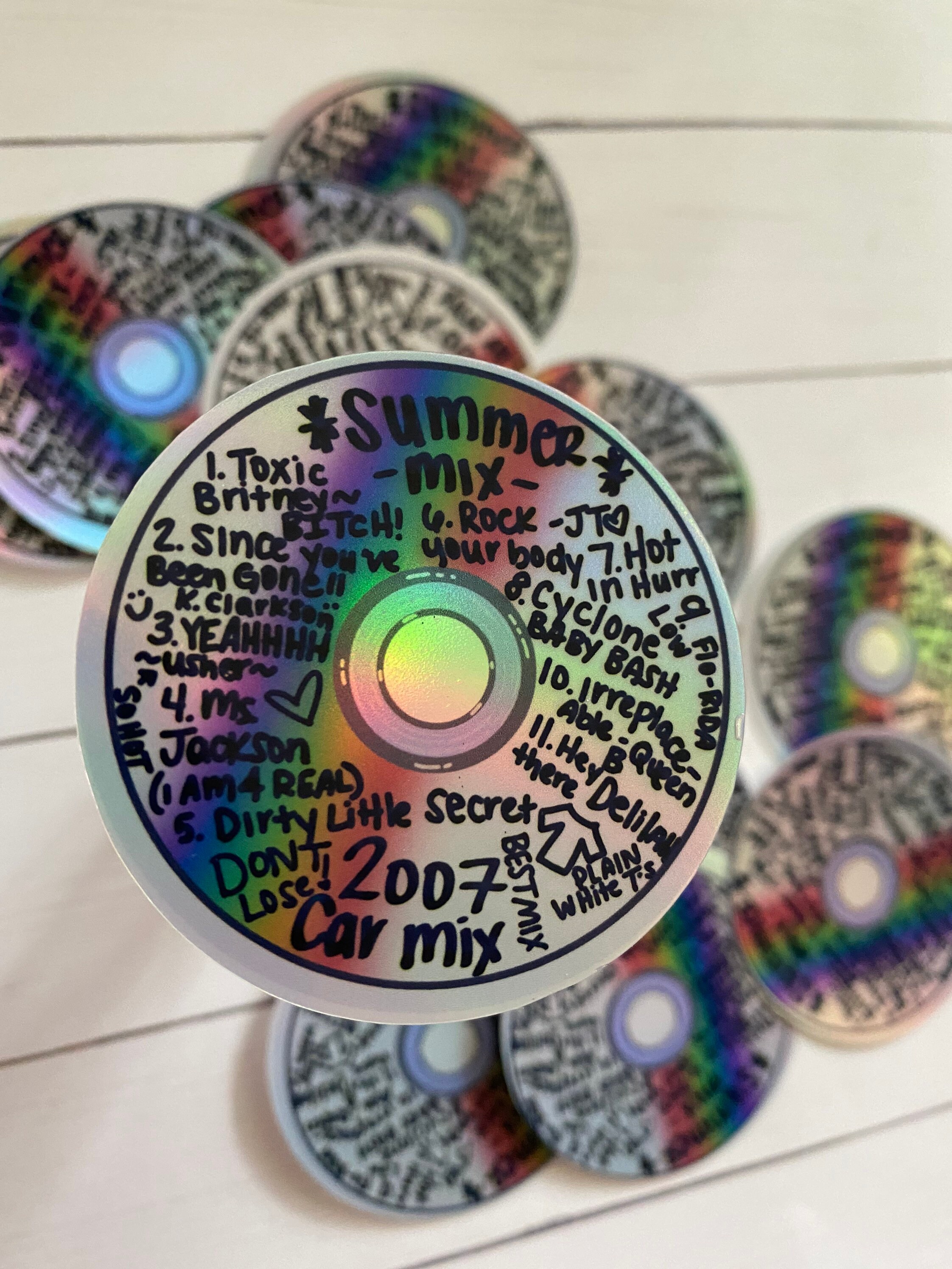 2000s Burned Mix CD Water Resistant Holographic Vinyl Sticker - Etsy