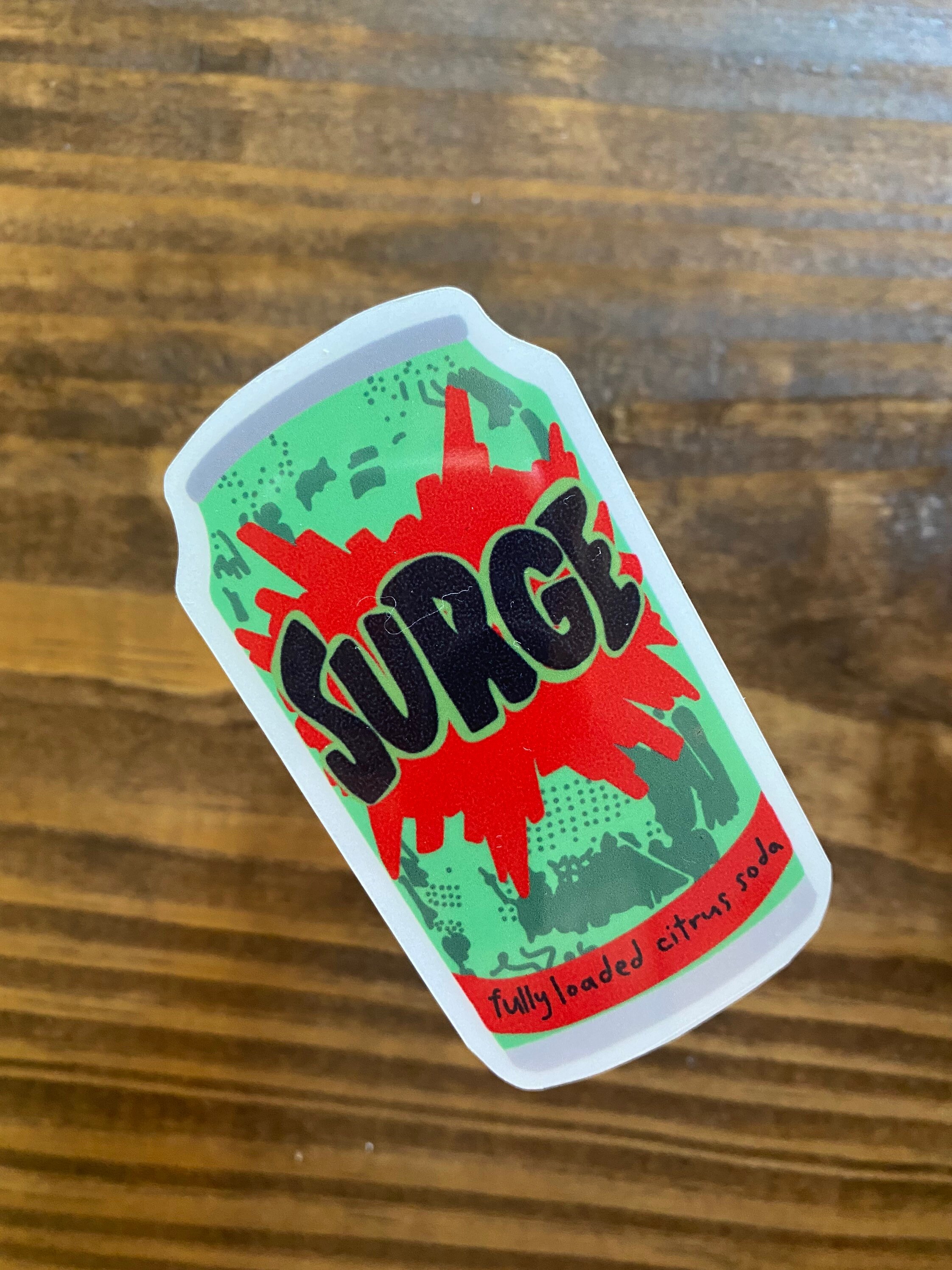 SURGE can water resistant sticker CLEAR or WHITE backing | Etsy