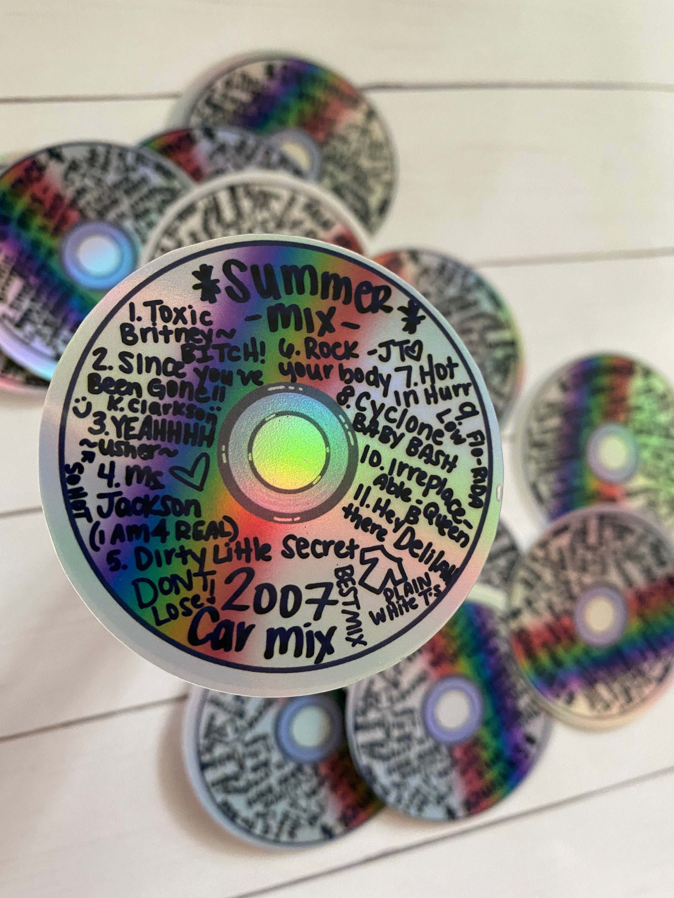 2000s Burned Mix CD Water Resistant Holographic Vinyl Sticker - Etsy