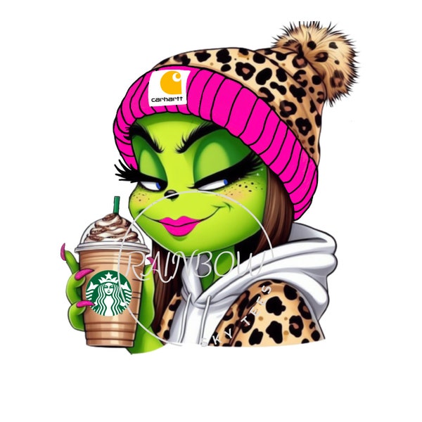 Boujee Grinch Girl Png - Etsy