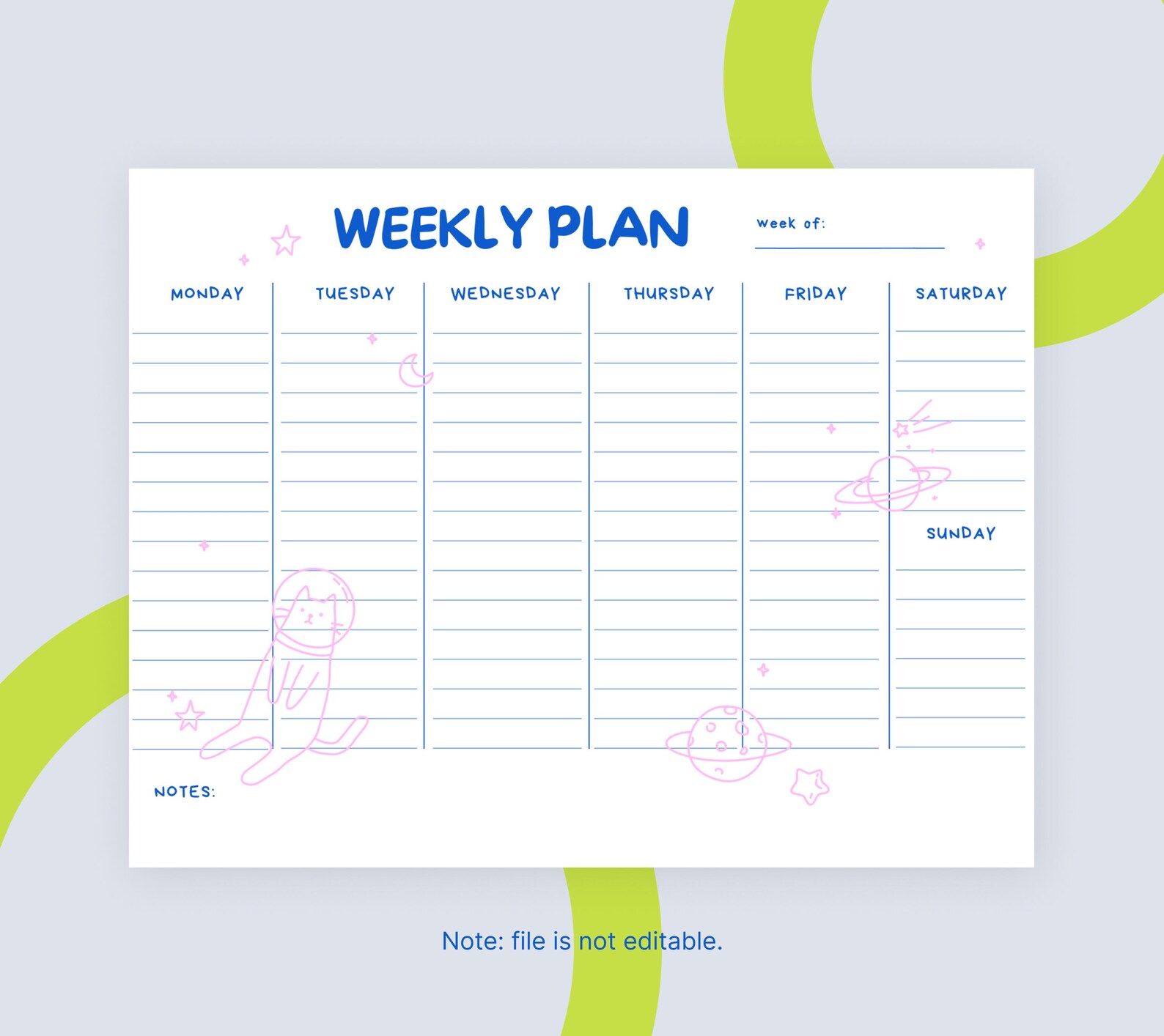 Kids Weekly Planner Printable, Homeschool Teen Schedule, Digital Weekly ...