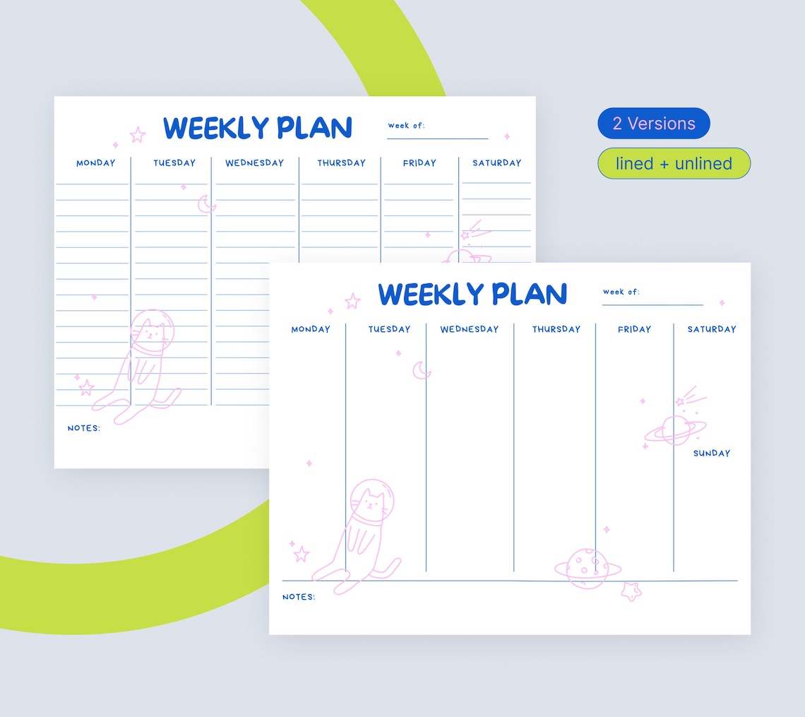 Kids Weekly Planner Printable, Homeschool Teen Schedule, Digital Weekly ...