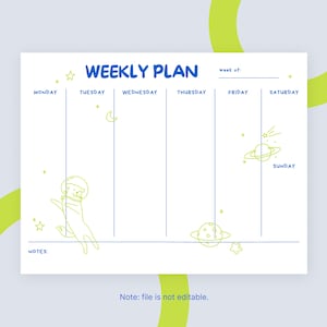 Kids Weekly Planner Printable, Homeschool Teen Schedule, Digital Weekly ...
