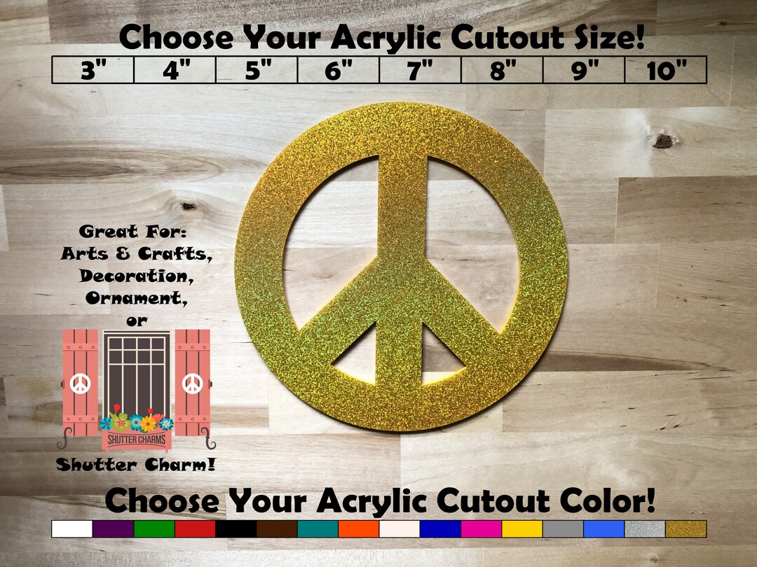Peace Sign Shape Acrylic Cutout Blanks Indoor or Outdoor - Etsy