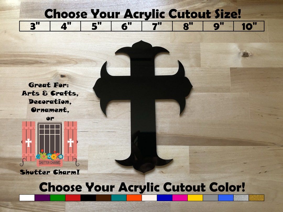 Cross Shape - Acrylic Cutout - Blanks - Indoor or Outdoor - Color Front ...