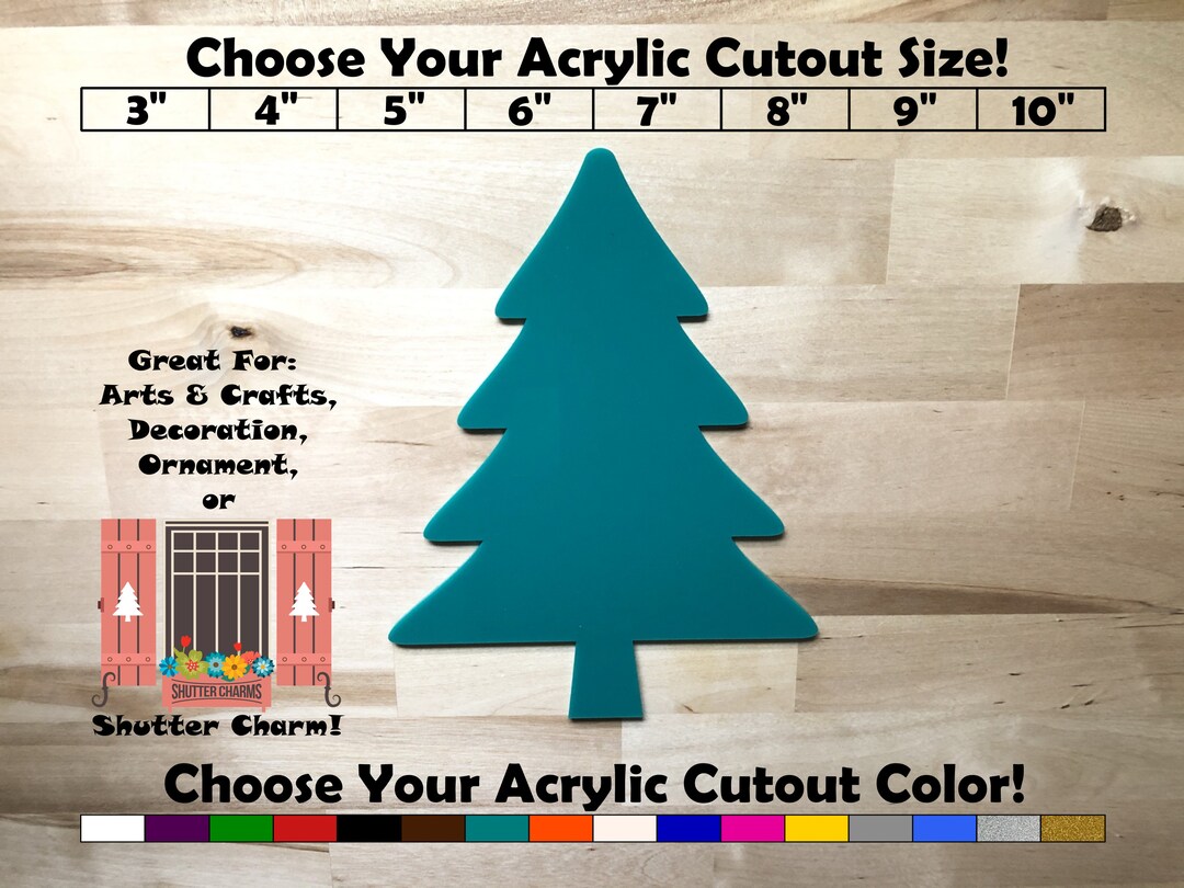 Tree Shape - Acrylic Cutout - Blanks - Indoor or Outdoor - Color Front ...