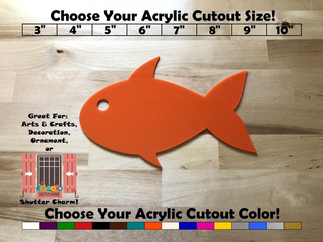 Fish Shape - Acrylic Cutout - Blanks - Indoor or Outdoor - Color Front ...