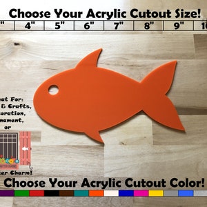 Fish Shape - Acrylic Cutout - Blanks - Indoor or Outdoor - Color Front ...