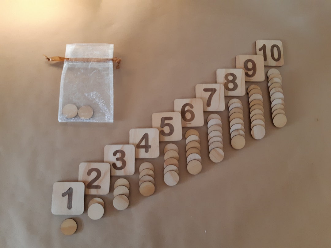 Children's Wooden Numbers and Counters - Etsy Australia