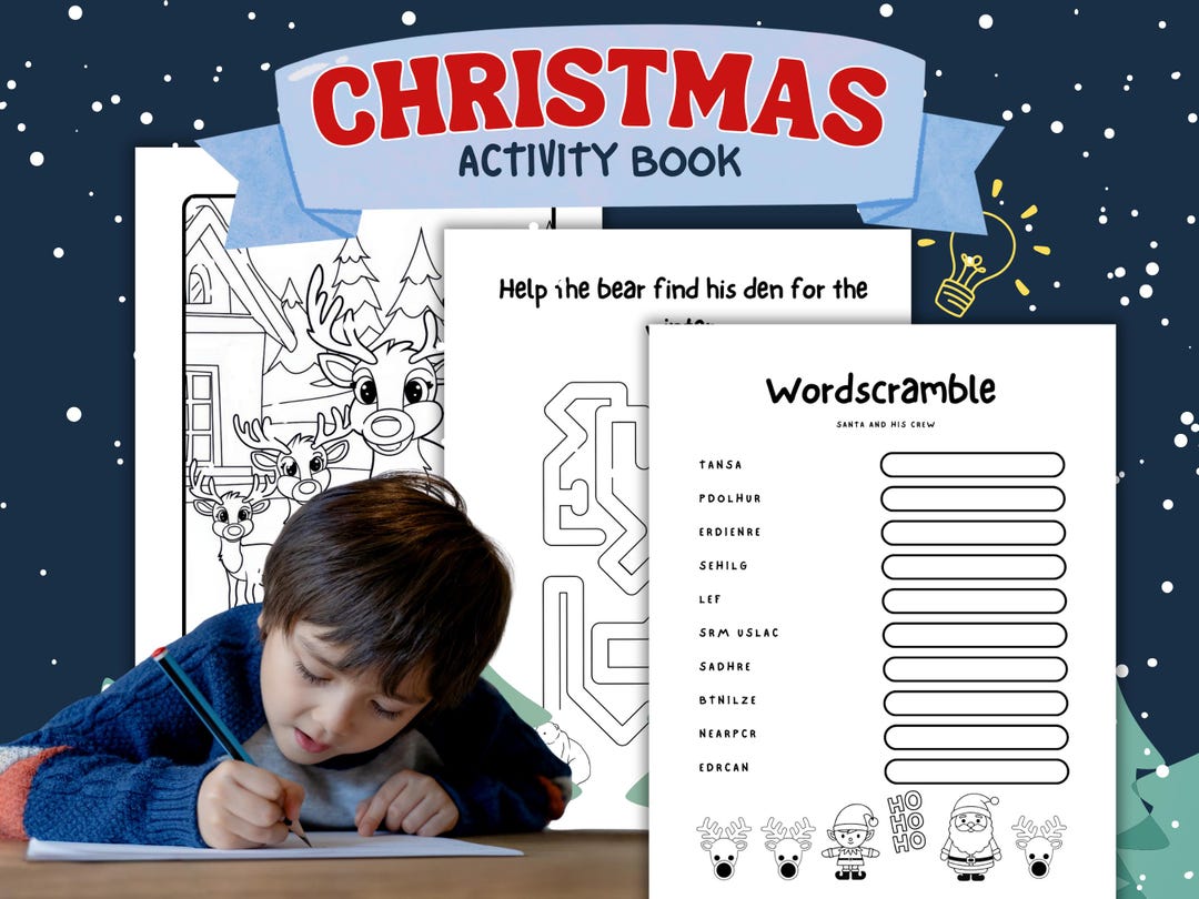 Christmas Activity Book for Kids: Screen-free Fun With Mazes, Coloring ...