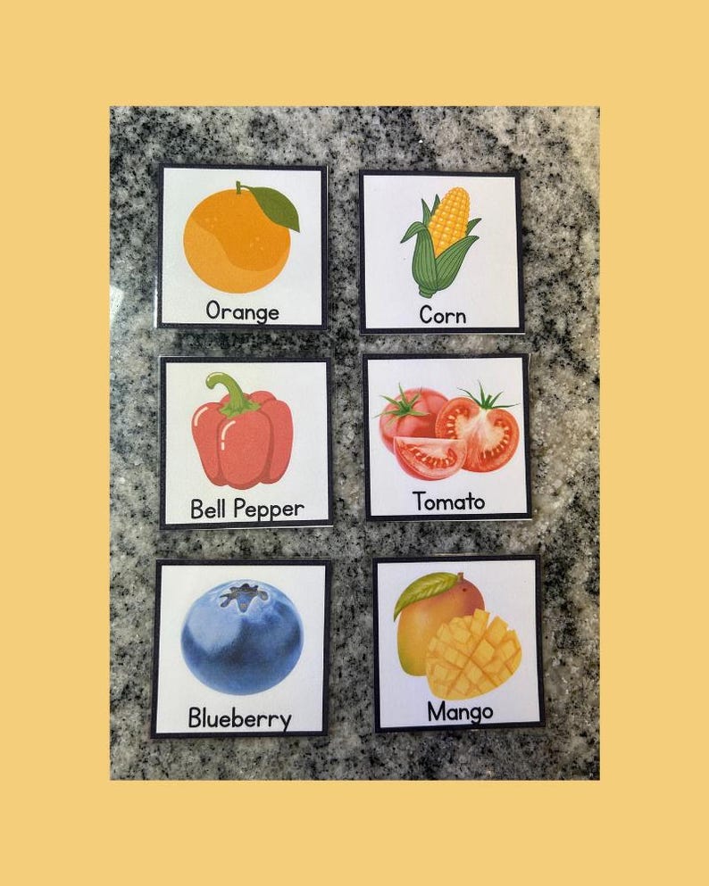 50 Fruits and Vegetables Pecs Flashcards for Early and Special ...