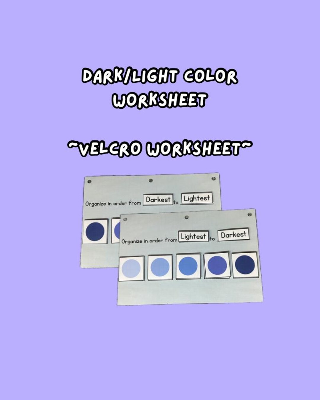 Color Sorting Velcro Worksheets: ABA/SLP/OT/ Special Education/early ...