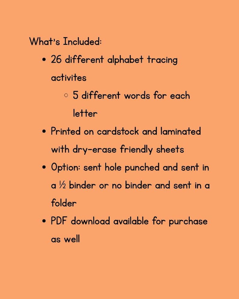 Laminated A-Z Words Tracing Worksheets for Early and Special Education ...