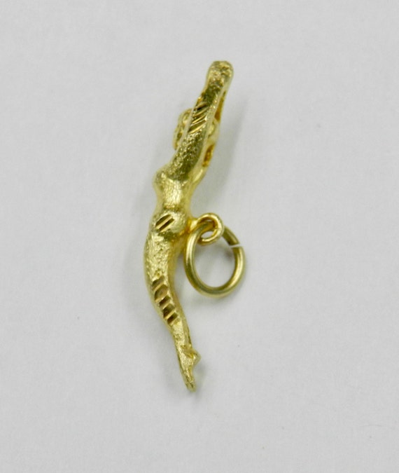 14k Swimmer Diver Diving Charm Pendant 14k - Gem
