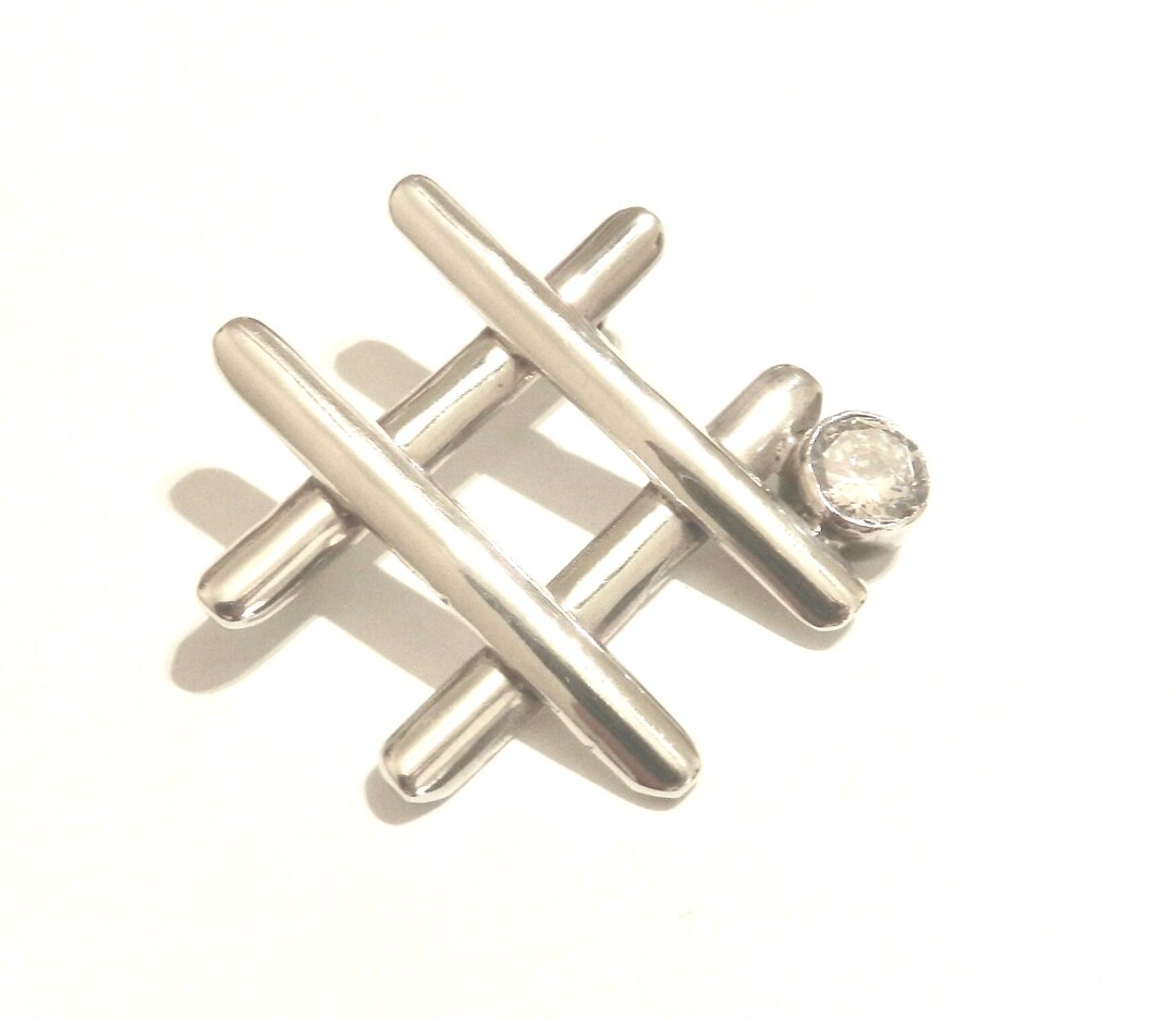 Vintage Silver Hash Tag Tic Tac Toe Pound Pin Mexico Signed - Etsy