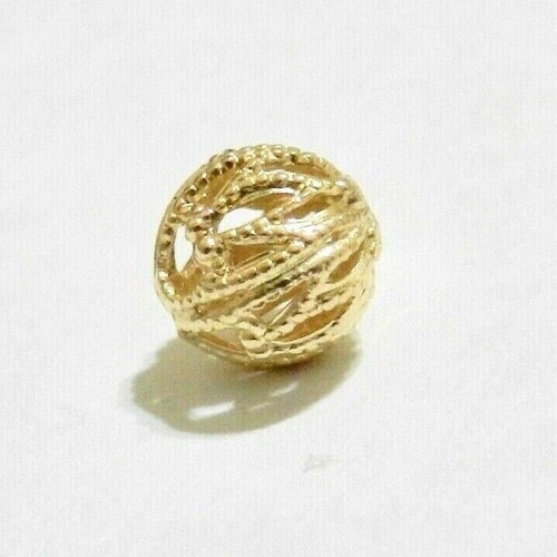 18k Solid Yellow Gold 6mm Fancy Spacer Finding Hefty Bead 3mm - Etsy